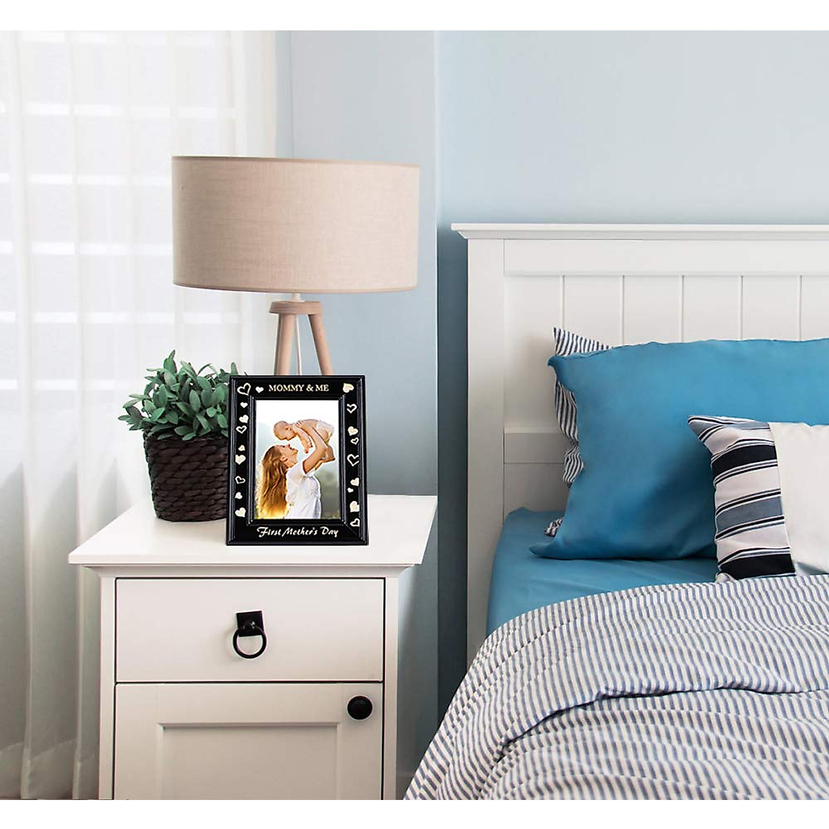 Hohomark First Mothers Day Picture Frames for Mom from Baby, Mommy and Me 1st Mothers Day Photo Frames, 6"x8", Black Wood Frame, Holds 3.5"x5.5" Photo