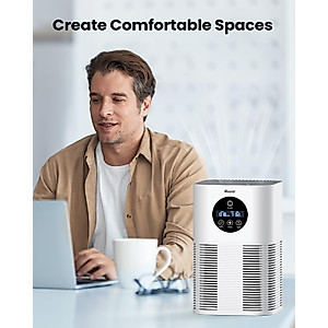 Air Purifiers for Home Large Room up to 600 Ft², VEWIOR H13 True Hepa Air Purifiers for Pets Hair, Dander, Smoke, Pollen, 3 Fan Speeds, 6 Timer Air Cleaner