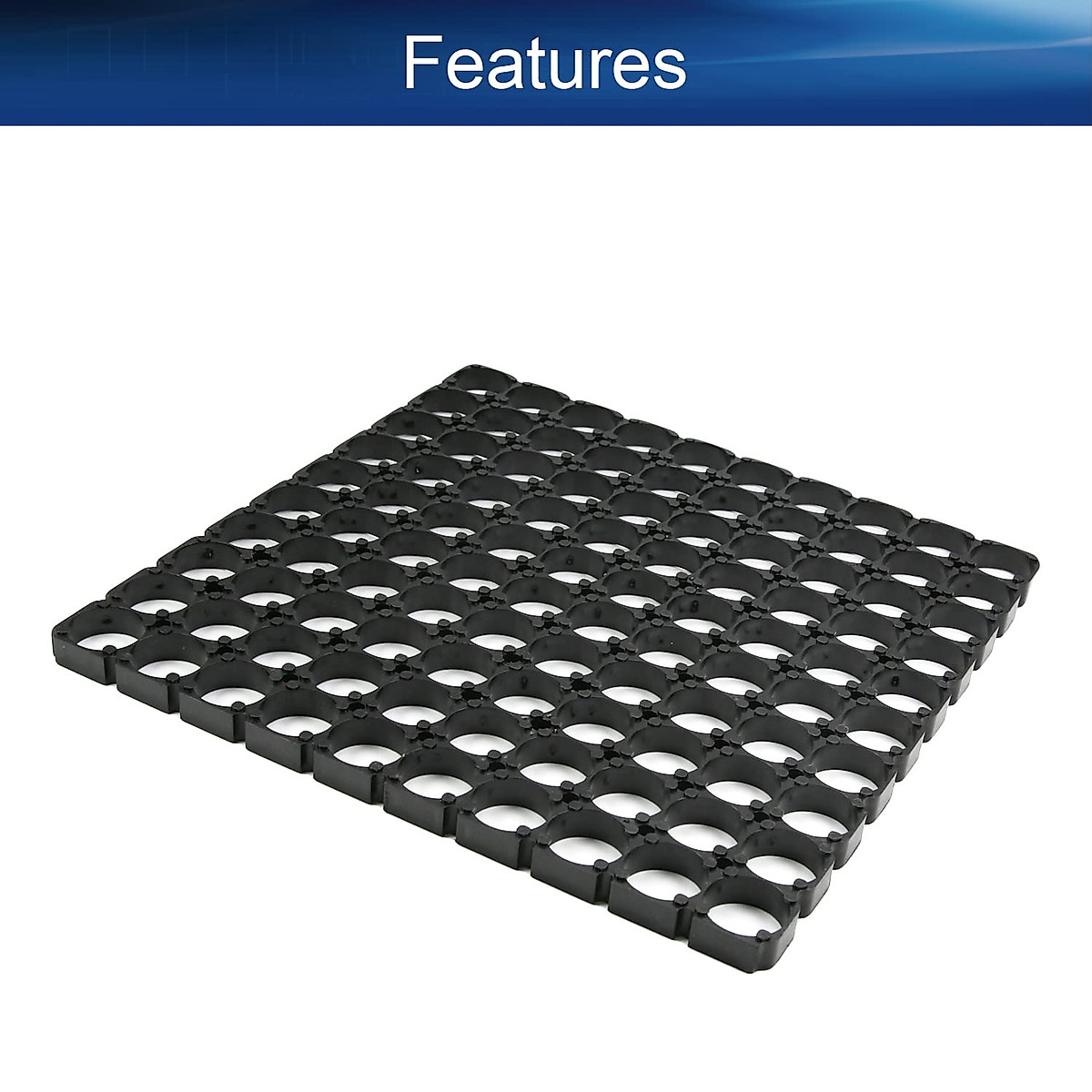 Heyiarbeit 3Pcs 10x10 Tandem 18650 Lithium Battery Holder Cell Spacer Bracket for DIY Battery Pack Hole Dia 18.5mm/0.73"