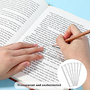 6Pcs 6 inch Ruler Clear Plastic Ruler Plastic Ruler Drafting Tools, Straight Shatterproof Rulers Transparent Rulers for Office Supply Ruler (Clear)