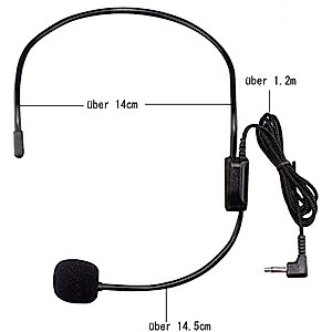 HUACAM Set of 2 Headset Microphone, Flexible Wired Boom for Voice Amplifier,Teachers, Speakers, Coaches, Presentations, Seniors and More