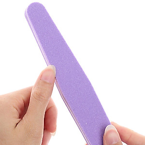 20Pcs Nail Block Buffer Files Sponge Washable Double Sided 100/180 Sanding Buffing File(Purple)