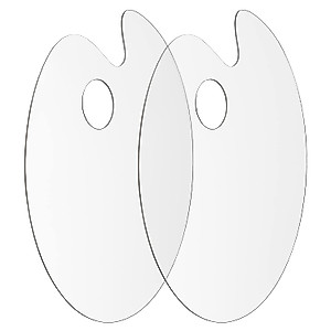 Tamaki Acrylic Paint Palette Paint Pallet Clear Paint Tray Palette, Easy Clean Non-Stick Artist Pallet for Oil Watercolor Craft DIY Art Painting Palette, 2 PCS