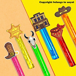 uoyoi Western Cowboy Party Favors,24Pcs Cute Cowboy Bubble Wand for Western Birthday Party Supplies,Classroom Prizes Pinata Goodie Bag Stuffers Gifts