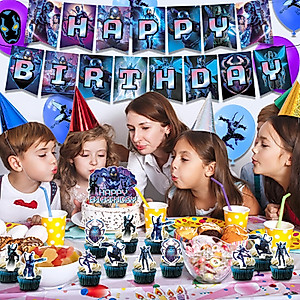 Blue Beetle Birthday Party Decoration, Include Beetle Superhero Theme Birthday Banner, Cake Topper, Latex Balloons, for Jaime Reyes Theme Fans, Kids Birthday Party Supplies, Baby Shower