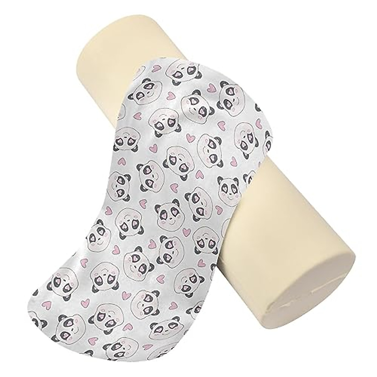 Vnurnrn Panda Neck Support Pillow Round Neck Roll Bolster Cylinder Pillow Cervical Pillows Knee Pillow for Leg Knee Back Head Support for Bedroom Camp Work Women Men