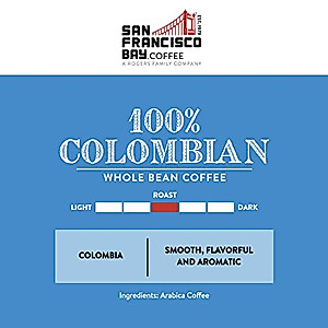 San Francisco Bay Whole Bean Coffee - 100% Colombian (2lb Bag), Medium Roast