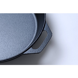 HomeVss Cast Iron， Pre Seasoned Skillet with Silicone Handle (12 inch)