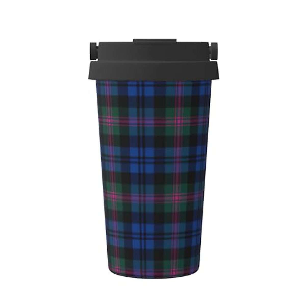 WANGXUEE Blue and Green Scottish Tartan Print 500ml Stainless Steel Travel Tumbler Double Wall Vacuum Insulated Coffee Mug