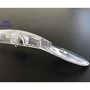 10pcs Unpainted Minnow Bait Fishing Lure Body 150mm 14.2g Blank Hard Lures Free Eye 8305