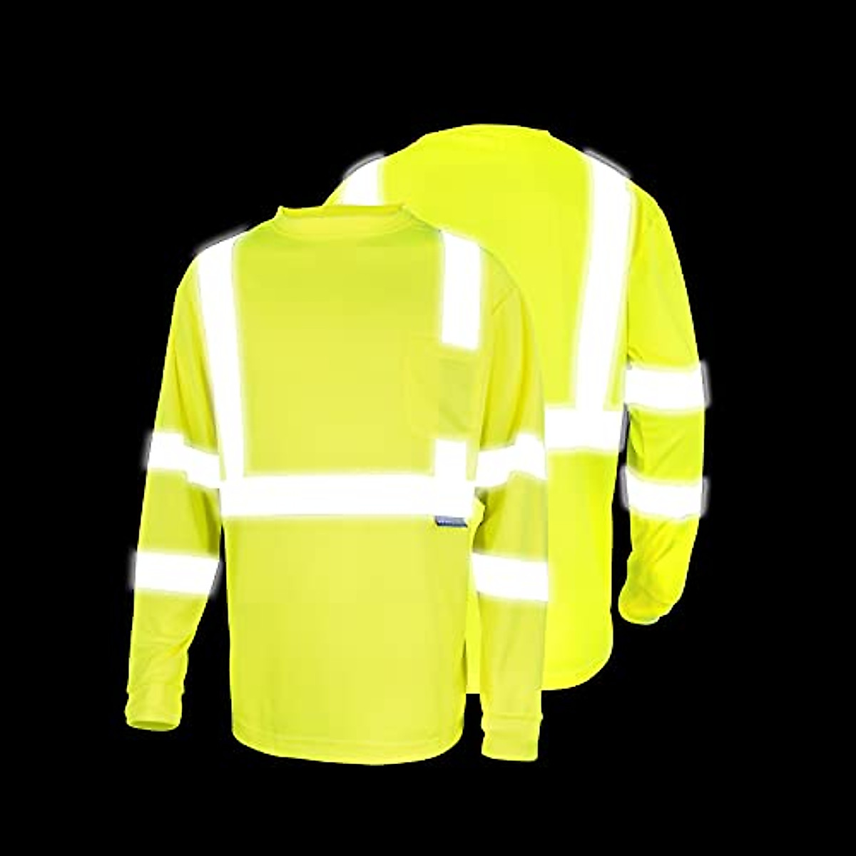 LX Reflective Safety Long Sleeve Shirt - High Visibility, Fast Dry Mesh, Unisex, Yellow, For Work & Outdoor Activities, Class 3