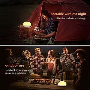 OOWOLF LED Night Lights for Kids Rechargeable Bedside Lamp with Color Changing Mode Dimmable Touchable Ambient Light for Reading, Sleeping, and Relaxing