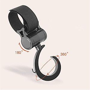 Stroller Hooks for Hanging Diaper Bags Baby Stuff Organizer Groceries Purse Mommy Hook Stroller Accessories for Mom When Jogging Walking or Shopping Pack of 2-Black LLUFO