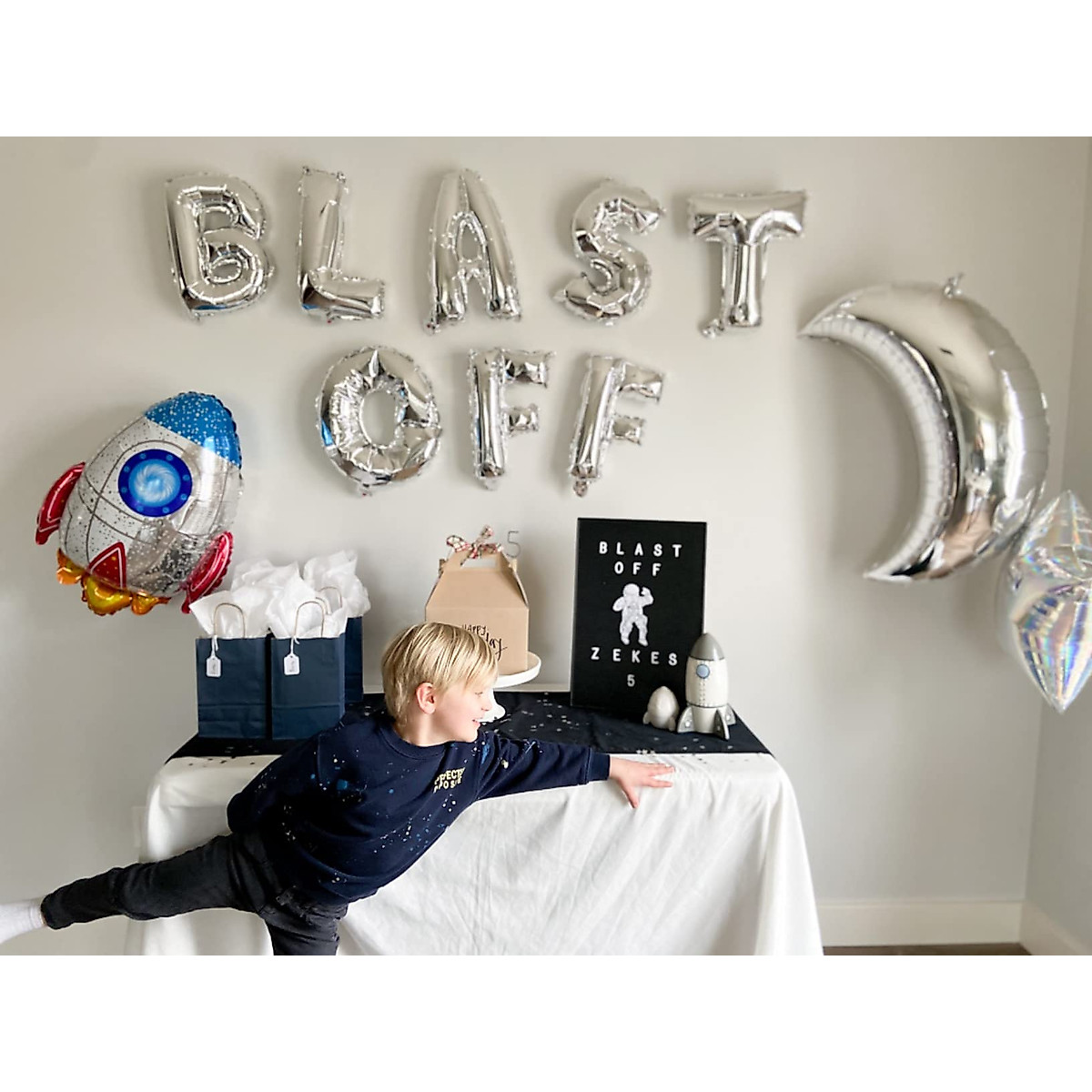 JeVenis Blast off Birthday Decoration Space Party Decoration Rocket Balloons for Space Theme Baby Shower