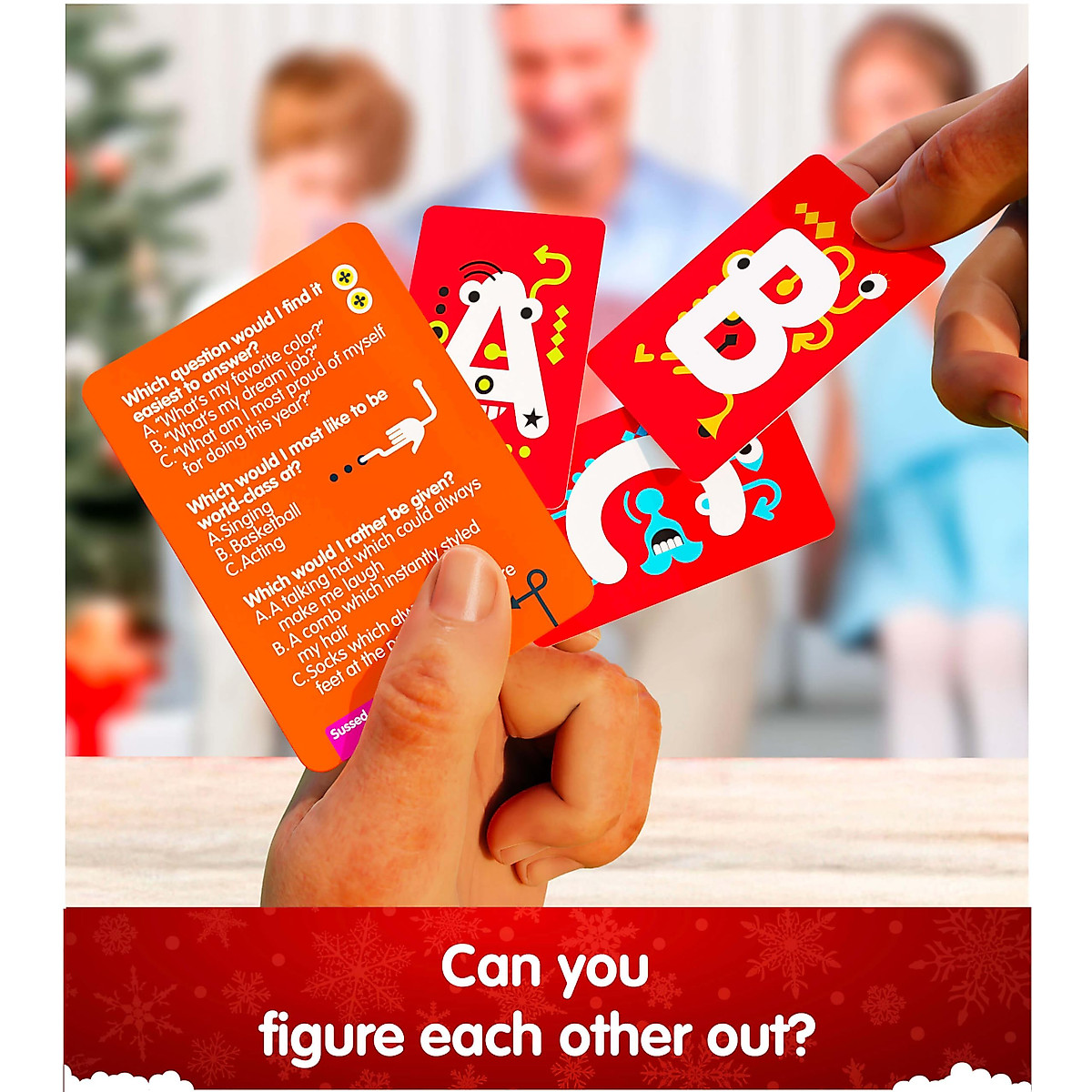SUSSED The Wacky ‘What Would You Do?’ Social Card Game - Kids Stocking Stuffer & Family Travel Game - Fun & Easy to Play - All Ages 7 and Up - Oddball Orange Deck