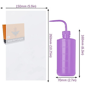 Miuxia Wash Bottle Bags Kit - 250Pcs Safety Wash Bottle Covers 2Pcs 500ml Tattoo Squeeze Bottle 300Pcs Rubber Bands Purple Wash Bottles Scale Labels Watering Tools for Medical Label Tattoo Supplies
