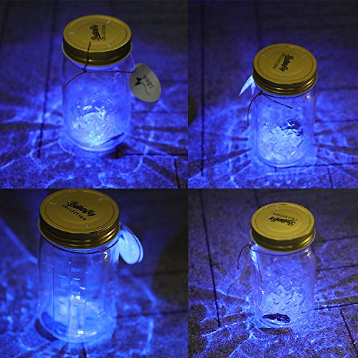 Butterfly in a Jar, Glass Animated Butterfly In A Jar With LED Light Gift Decoration (Blue)