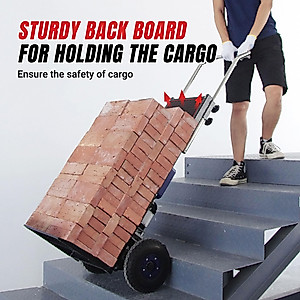 XSTO Heavy Duty Stair Climbing Hand Trucks 550lbs Capacity, Electric Dolly with Back Board Powered Stair Climbing Cart 480W Carbon Steel Frame, Adjustable Handle Stair Climber Trolley(ZW4250)