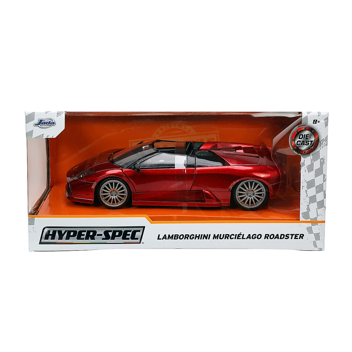Jada Toys Hyper-Spec 1:24 Lamborghini Murcielago Roadster Die-cast Car Red, Toys for Kids and Adults