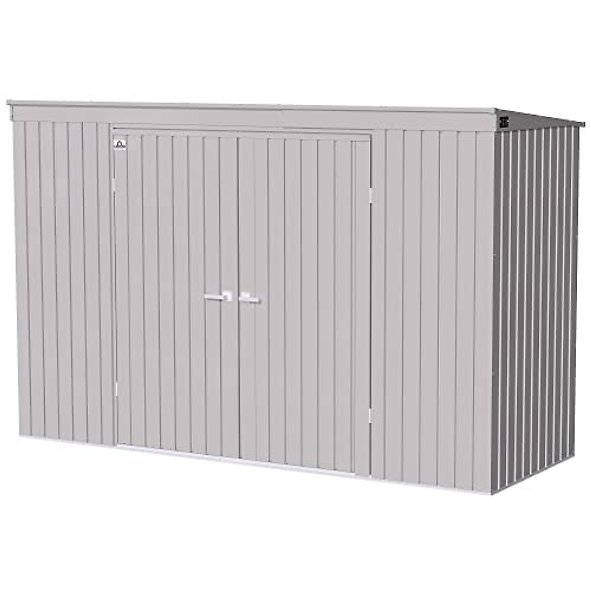 Arrow Shed Elite 10' x 4' Outdoor Lockable Steel Storage Shed Building with Pent Roof, Cool Grey