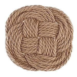 VOSAREA Table Coasters for Drinks Placemats Round Coasters for Drinks Absorbent Simple Cup Mat Cotton Placemat Cotton Rope Cup Coasters Cotton Cup Mat Cup Mat Handmade Home Placemat Jute