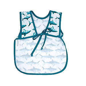 BapronBaby Shark Attack Bapron - No Neck Tie Safer Bib for Baby & Toddler - Soft Waterproof Stain Resistant - Machine Washable - Sz Baby/Toddler 6m-3T