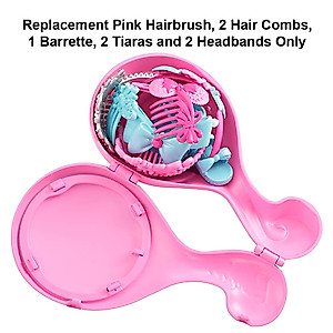 Replacement Parts for Barbie Endless Hair Kingdom 17" Princess Doll - DKR09 ~ Includes Pink Hairbrush, 2 Hair Combs, 1 Barrette, 2 Tiaras and 2 Headbands