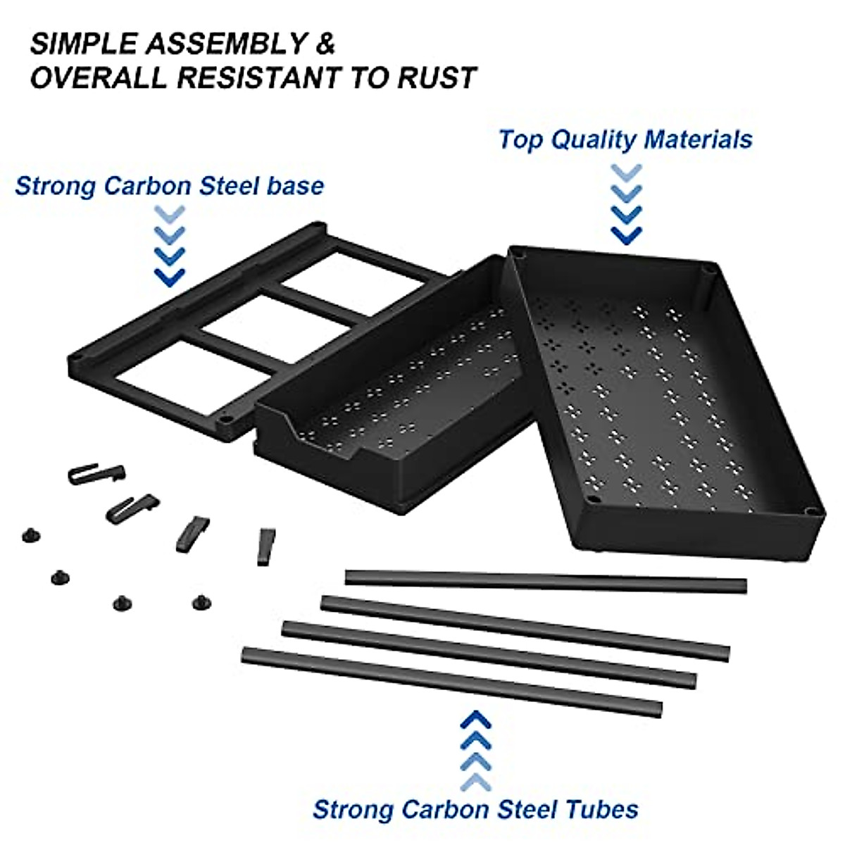 FENENIK 2-Tiers Under Sink Organizer, Sliding Under Bathroom Cabinet Storage Drawer Organizer, Multi-purpose Kitchen Sink Shelf Organizer with 8 Hooks and 2 Hanging Cup, 2 Pack