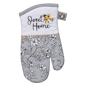 Generic Farmhouse Sweet Home Kitchen Linen Set: 4 Piece Bundle Includes Oven Mitt, Tea Towel, Flour Sack Towel and a Potholder by Kay Dee Designs, Gray Yellow