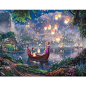 Ceaco - 4 in 1 Multipack - Thomas Kinkade - Disney Dreams Collection - Tangled, Mickey and Minnie Mouse, Dumbo, & The Little Mermaid - (4) 500 Piece Jigsaw Puzzles , Blue