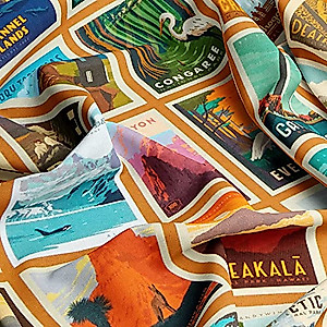 Riley Blake National Parks Posters 23”x43” Panel with Sand Borders, Quilting, Apparel and Home Decor Fabric