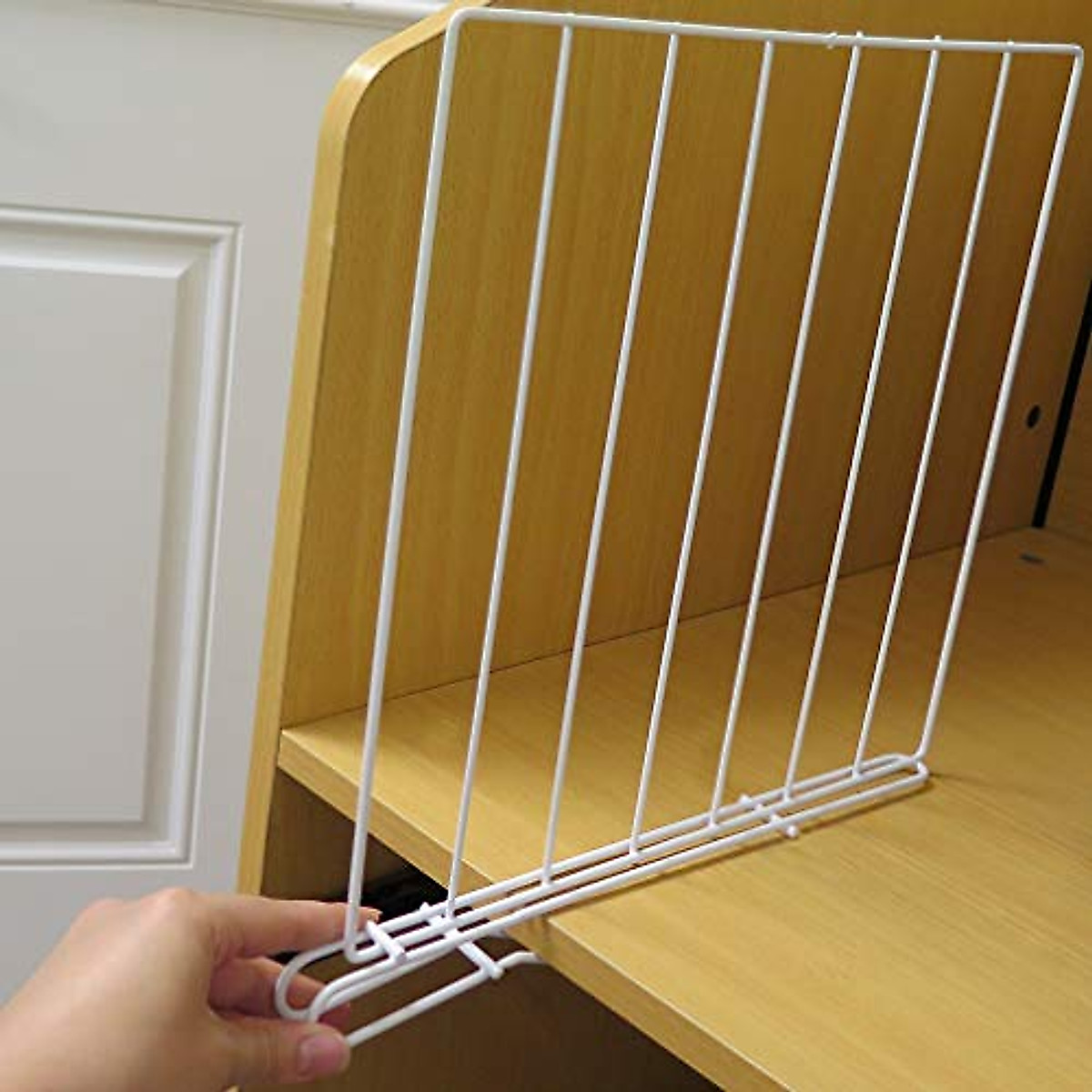 Evelots 8 Pack Wood Shelf Divider/Organizer-Closet/Cabinet-Bedroom/Office-No Tools