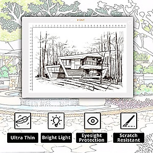 HTVRONT Portable A4 Led Bright Light Pad, Ultra-Thin & Adjustable Luminosity Light Board, USB Powered White Light Box for Tracing, Weeding Vinyl, Weeding Tool, Diamond Painting, Sketching