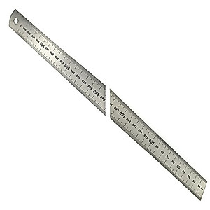 1 Meter Stainless Steel Ruler with Stamped Centimeter and Millimeter Graduations - Eisco Labs