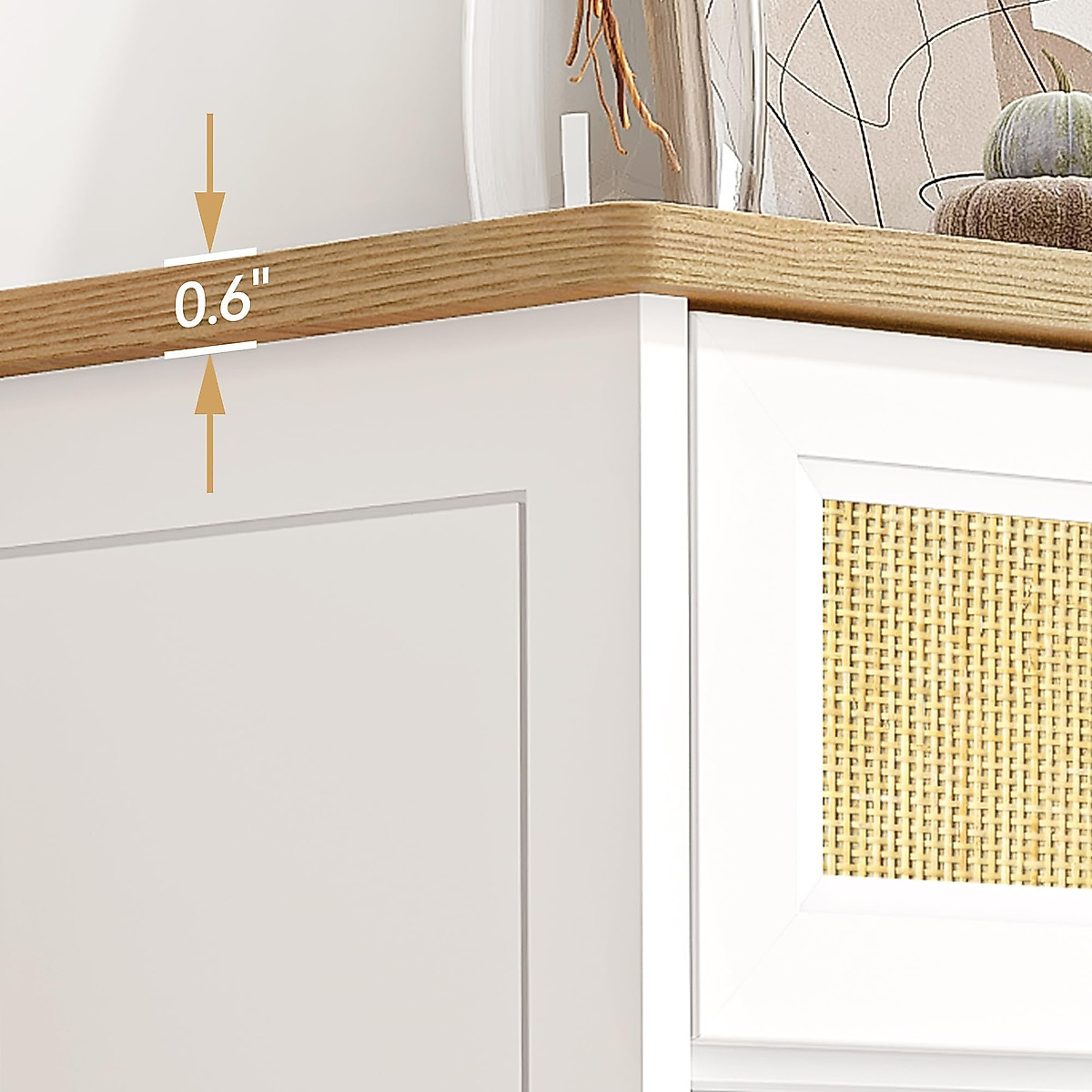 Double Tilt Out Kitchen Trash Cabinet,Freestanding Trash Cabinet with Countertop and Drawer,Wooden Pet Proof Recycling Cabinet, Hideaway Trash Holder for Home Kitchen Bathroom Living Room Single