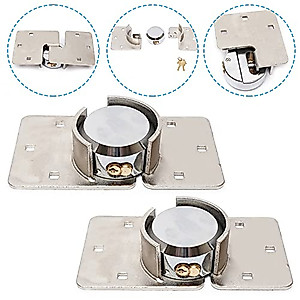 2pcs Garage Shed Door Lock Shackle Padlock Van Garage Door Cargo Trailer Security Hasp Padlock w/Keys