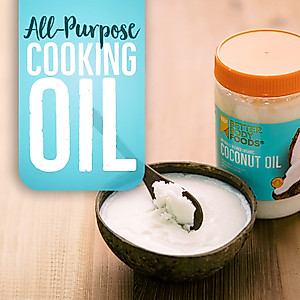 BetterBody Foods Organic, Naturally Refined Coconut Oil, 56 Fl Oz, All Purpose Oil for Cooking, Baking, Hair and Skin Care