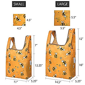 allydrew JoliBag Nylon Reusable Grocery Bag, 2 Pack, Bumblebee