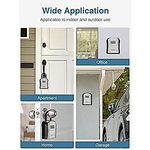 Puroma Key Lock Box, Portable Combination Lockbox Wall-Mounted Key Storage Box for House Keys, Resettable Code Safe Security Lock Box for Home, Office, Garage, Apartment Spare Key Storage (1 Pack)