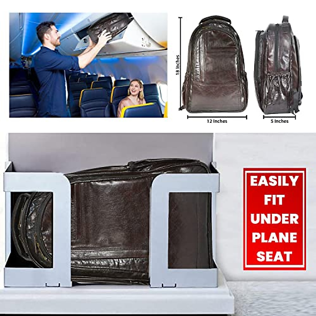 Leather Backpack for Men Women Large Capacity - Genuine Brown Travel 15.6 inch Leather Laptop Bag, Rucksack for Business, College, Casual Daypack