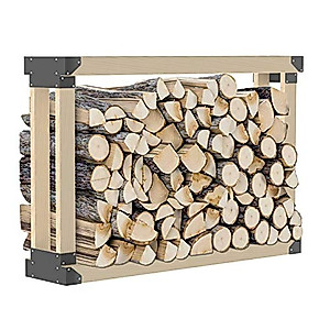 c2M Width Adjustable Outdoor Firewood Log Storage Rack 68 Piece Bracket Kit (2 Pack) | Heavy Duty Adjustable Custom Wood Storage Holder for Fireplace or Firepit | Made in the USA