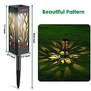 TomCare Solar Lights Outdoor Upgraded Bright Solar Pathway Lights Bigger Size Decorative Solar Garden Lights Waterproof Solar Powered Led Landscape Garden Lighting for Path Yard Walkway, 8 Pack
