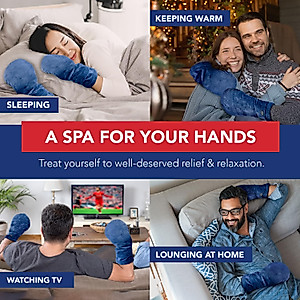 Doctor Developed Arthritis Gloves For Men- Fingerless Compression Gloves For Women - Hand Arthritis Pain Relief Gloves For Carpal Tunnel - With Dr Written Handbook Blue (Lavender Scented, 1 pair)