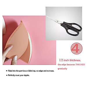 WMugthome 3 Pairs Sewn Bra Pads Push Up of Triangle Inserts for Replacements Bikini Top and Sports Swimsuit Bra Inserts(Black-B CUP)