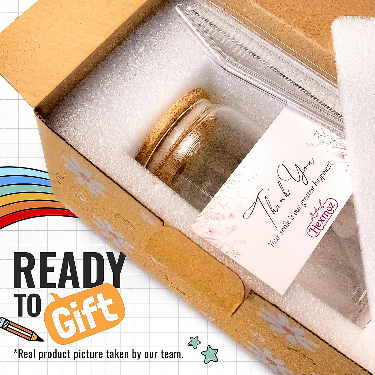 HEXMOZ Teacher Appreciation Gifts - Teacher Gifts for Women, Teacher Day Gifts, Thank You, Funny Birthday Gift Ideas - 1st, First Day, End of Year, Back To School Present - 16oz Teacher Glass Cup