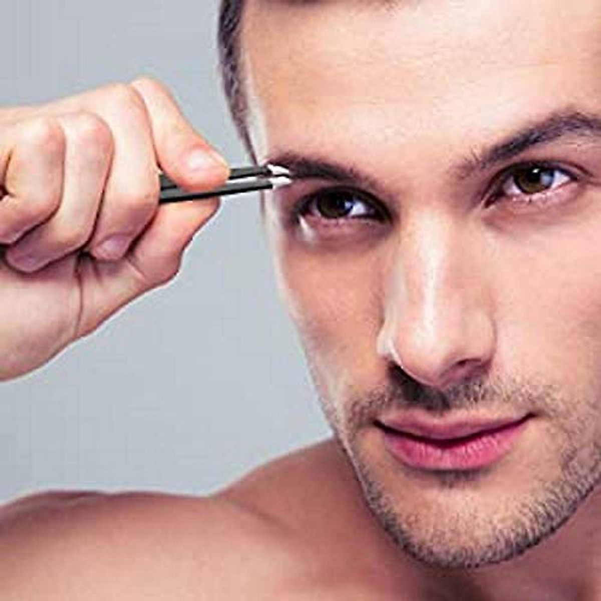 Slant Tip Precision Eyebrow Tweezers - Tweezeme - Stainless Steel Slant Tip Professional Tweezer - Eyebrow and Hair Removal Tweezers for Your Daily Beauty Routine (Blue)