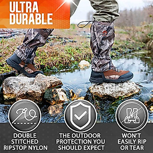 Pike Trail Waterproof Adjustable Leg Gaiters: For Hiking in Mud, Sand, and Snow - Hunting, Mountain Climbing, or Snowshoeing