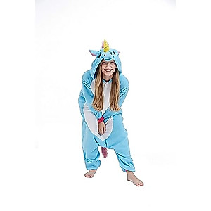 SimZoo Adult Animal Onesie Pajamas, Men and Women's Unicorn Costume Sleepwear, One-Piece Unisex Homewear