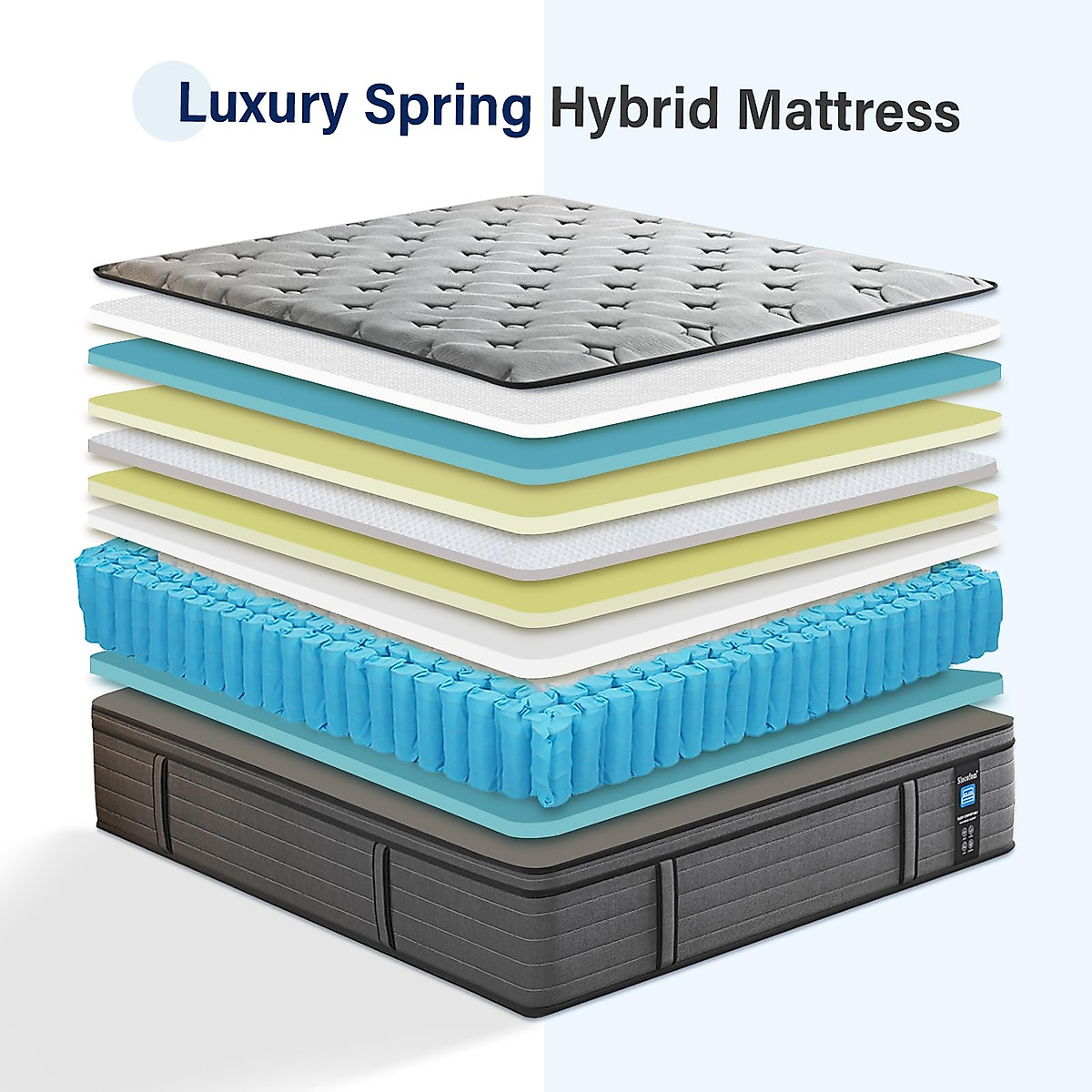Slecofom 12 Inch Full Mattress, Firm Hybrid Full Size Mattress in a Box, Pressure Relief Cool Gel Memory Foam, Breathable Knitted Cover, Pocket Spring with Motion Isolation, Fiberglass-Free