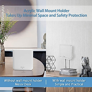 VOMENC Wall Mount Holder for ASUS ZenWiFi AX AC (XT8 CT8 XT9) Whole-Home Tri-Band Mesh System WiFi 6 System Wall Bracket Hanger Stand Compatible with ASUS ZenWiFi AX AC (White 1Pack)